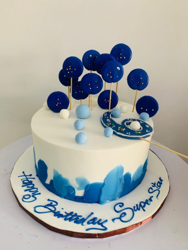 Blue Super Star Birthday Cake - Diva Cakes